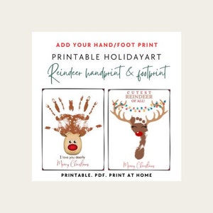 Handprint Footprint Reindeer | Kids Keepsake| Art Project| Antlers ...