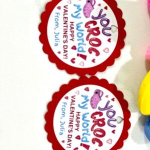 Valentine Croc Keychains – "you Croc My World" Favors With Tag and ...