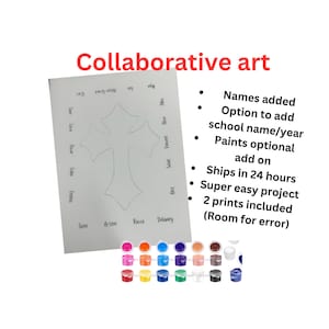 Customizable Fingerprint Cross Art Print for School Auctions ...