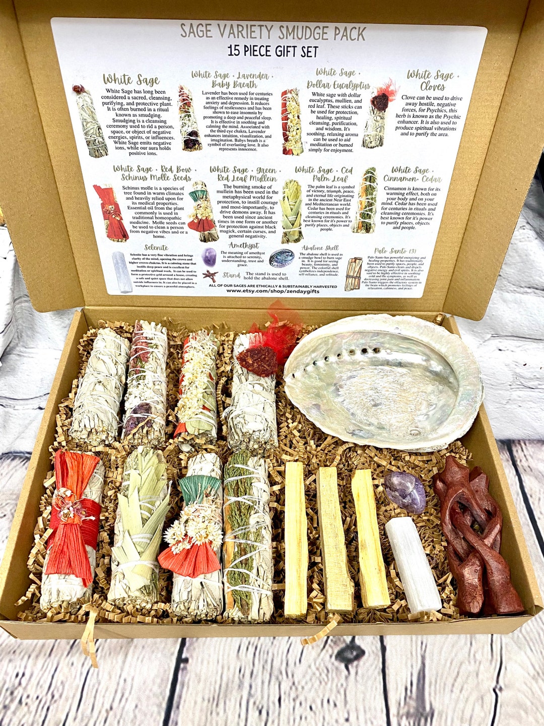 VARIETY SMUDGE KIT Energy Cleansing Ritual Kit, Smudge Stick, Lavender ...
