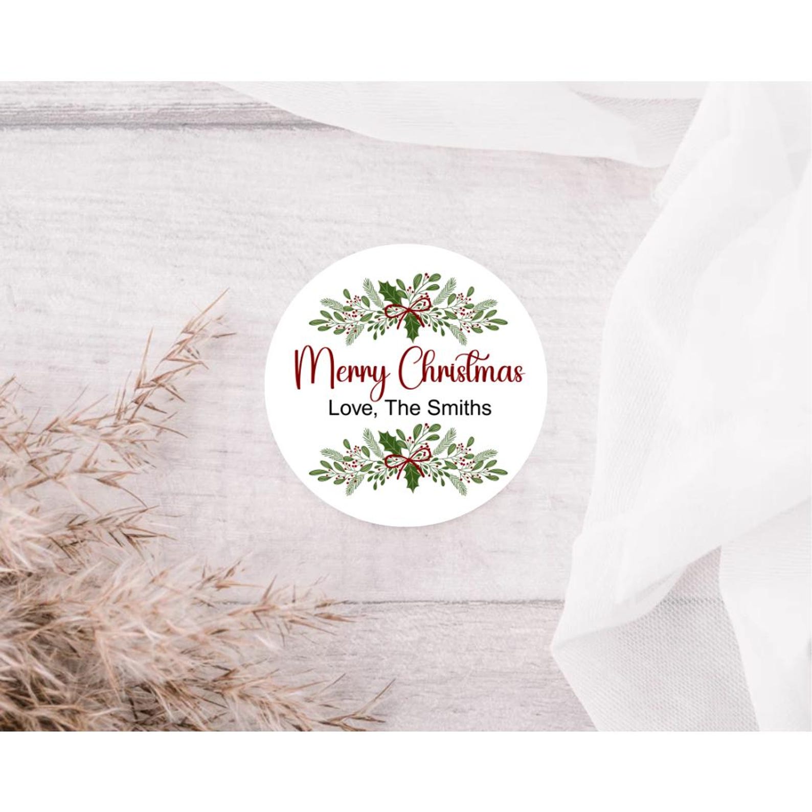 Personalized Holly Stickers - Custom Christmas Stickers - 20 Matte 2 ...