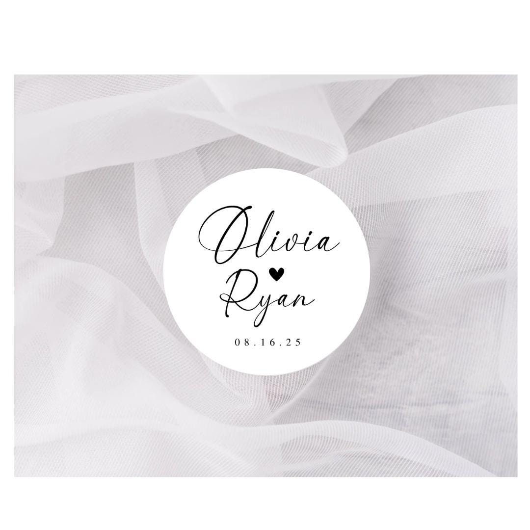 20 Elegant Personalized Wedding Couple Name Labels, Wedding Favor ...