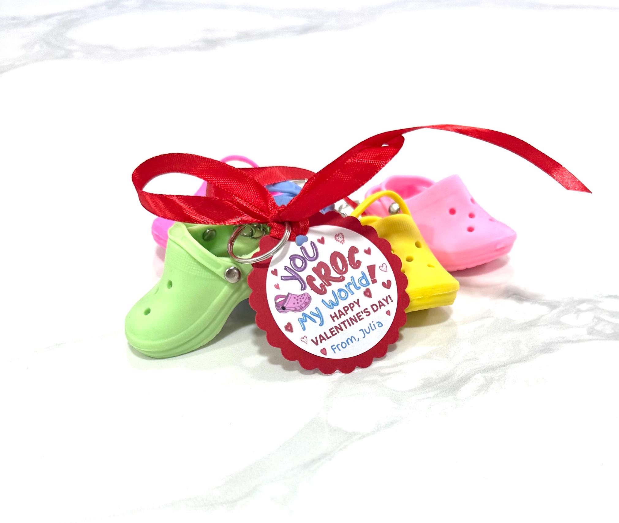 Valentine Croc Keychains – "you Croc My World" Favors With Tag and ...