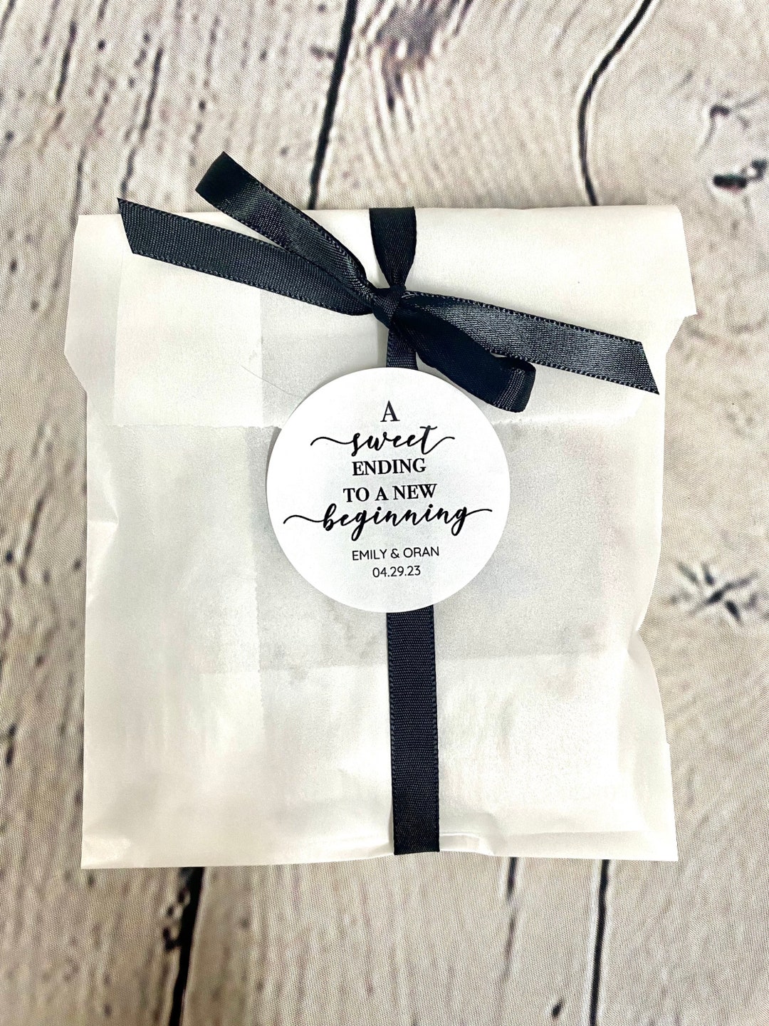 40 Bags & Labels Ribbon A Sweet Ending to a New Beginning Labels - Etsy