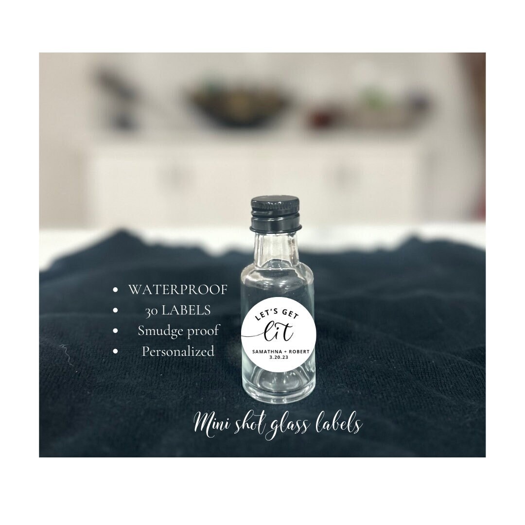 GLOSSY Waterproof Custom 1.5-inch Labels for Mini Liquor Bottles ...