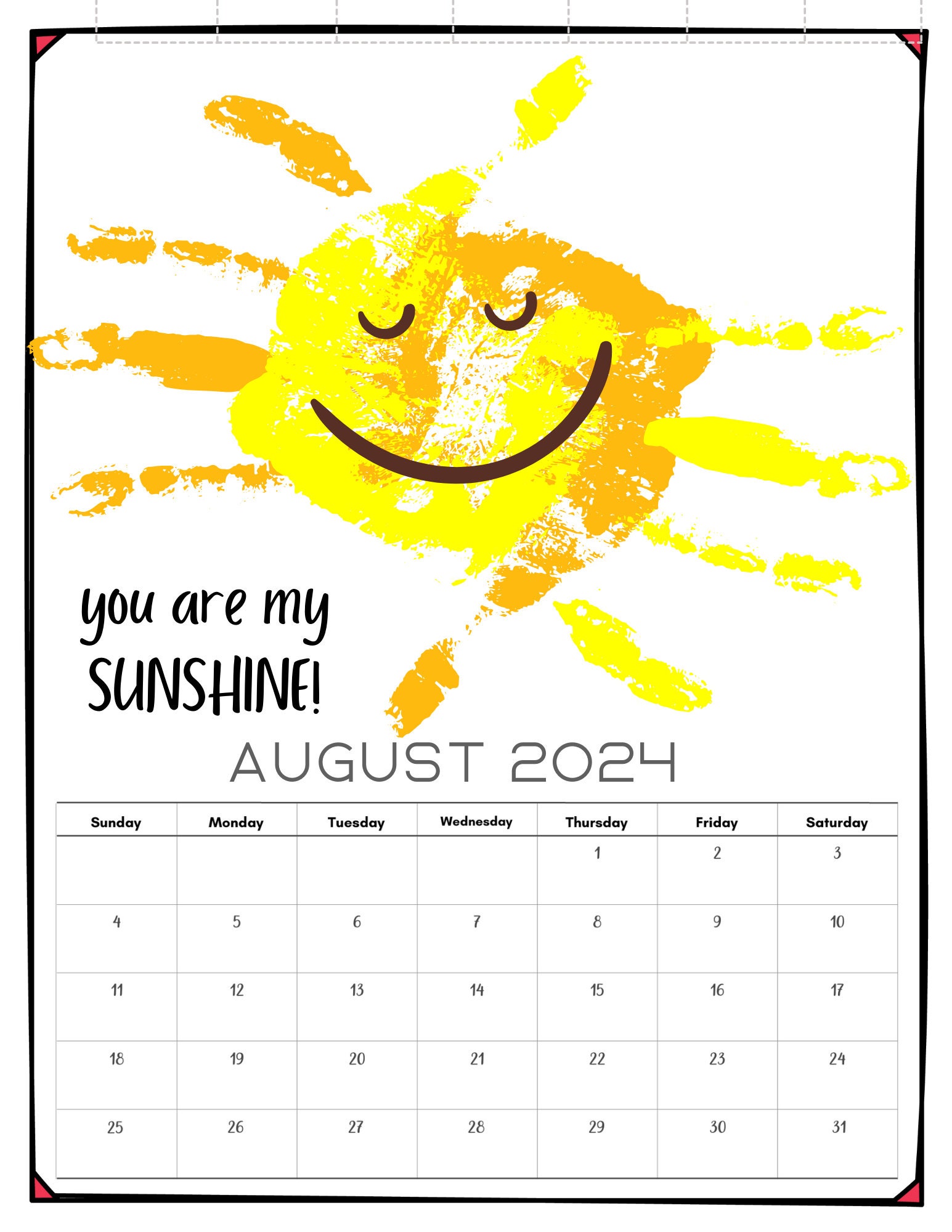 2026 Keepsake Handprint Calendar Parent Student Gift - Etsy