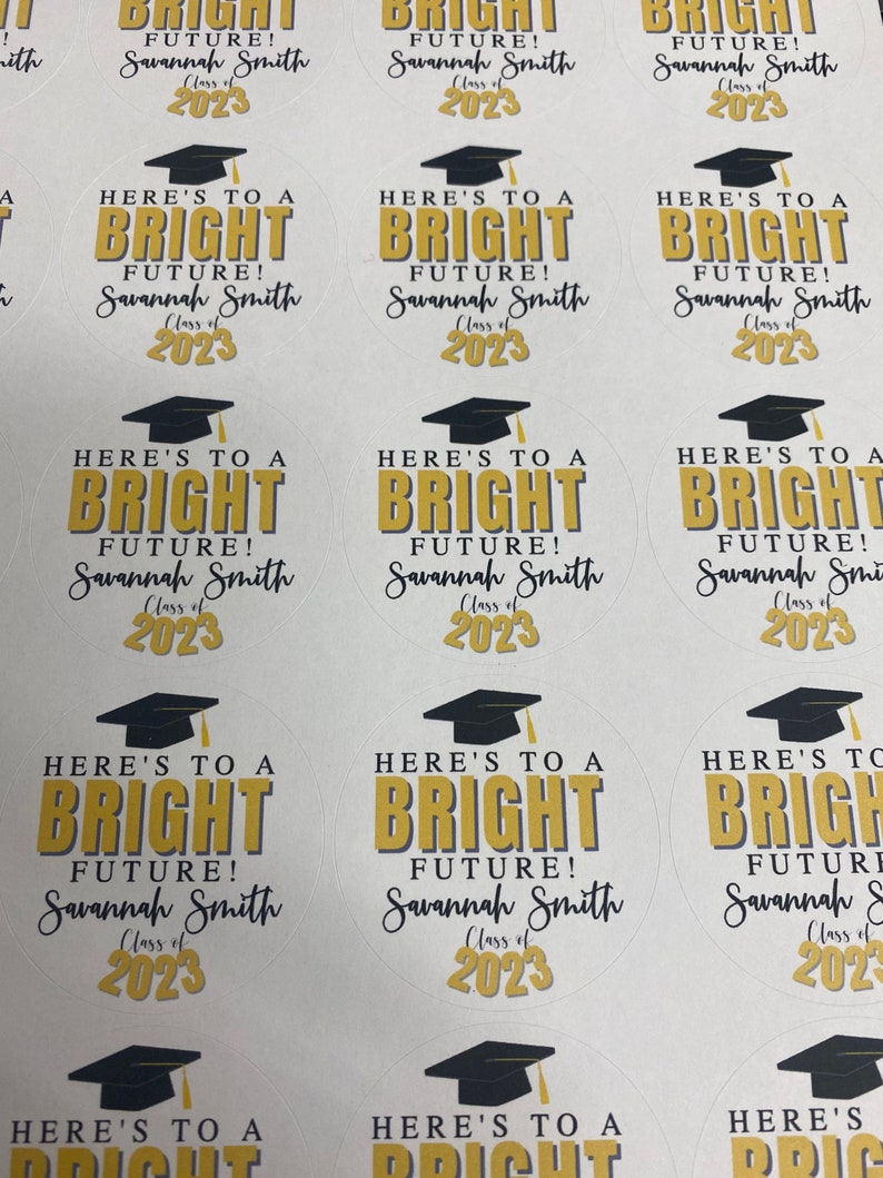 GRAD 2026 Favors Labels Here's to a Bright Future Scallop Tags and ...