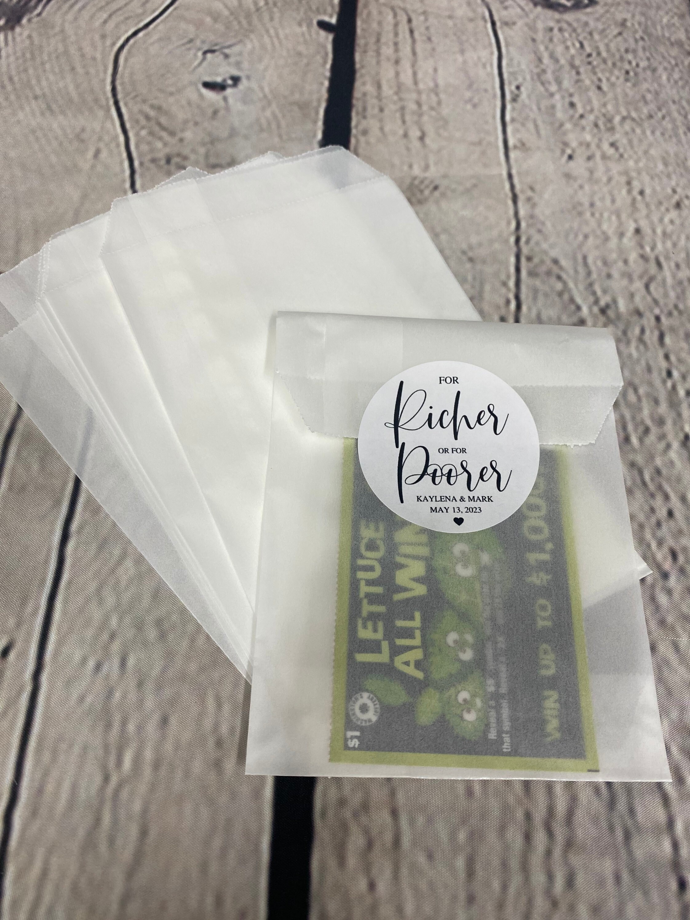 40 for Richer or Poorer Labels & Bags - Etsy