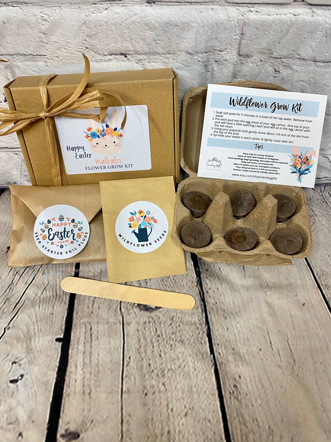 PERSONALIZED EASTER KIT, Kids Spring Seed Kit, Children's / Easter Seed ...