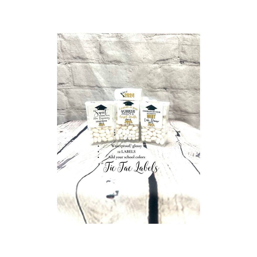 Custom Graduation Tic Tac Labels - Glossy & Matte Finish Options - Etsy
