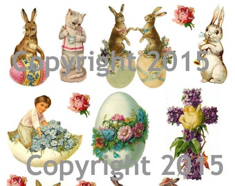 Printed Vintage Victorian Easter Collage Sheet 105 8.5 X 11 | Etsy