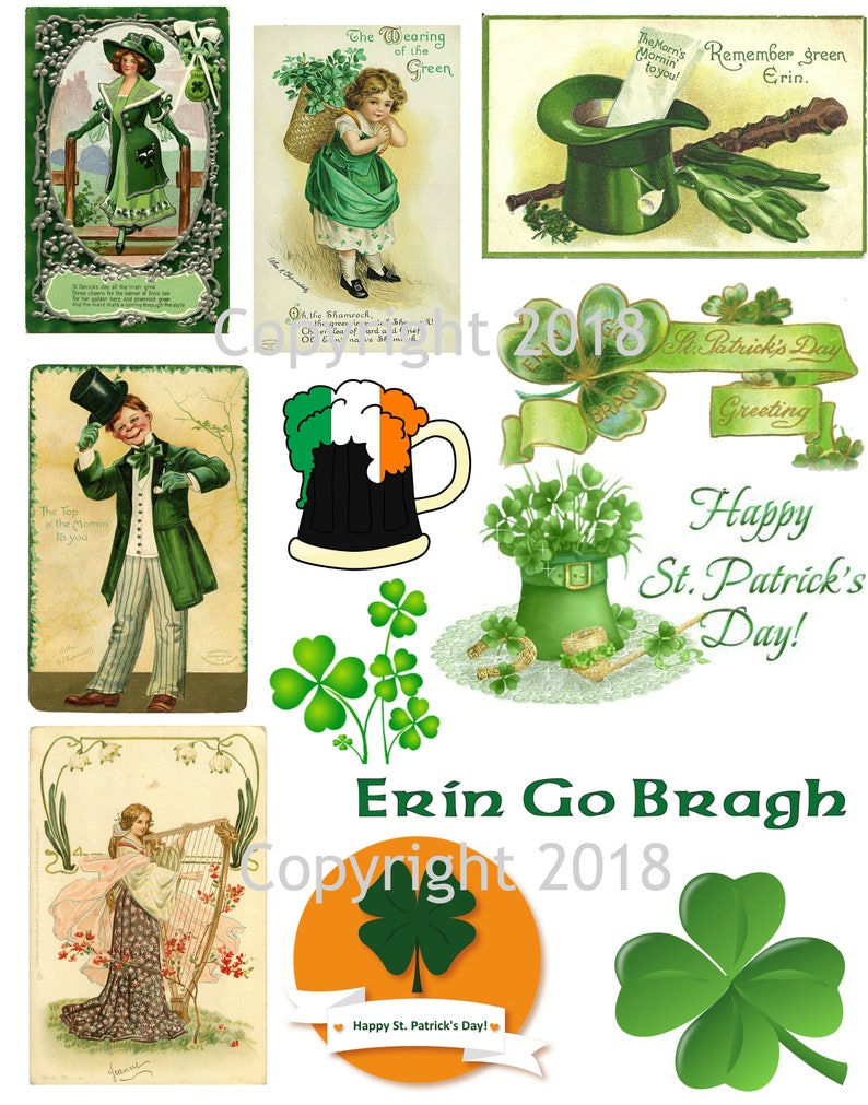 Printed 5 Sheet Bundle Saint Patrick's Day Images Collage - Etsy