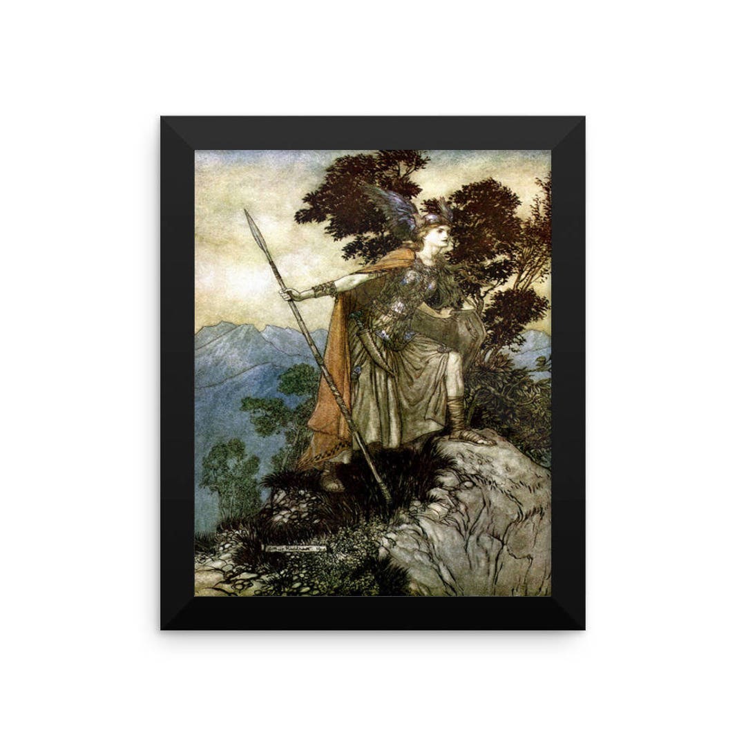 Arthur Rackham Brunnhilde Framed Poster, Arthur Rackham Vintage Art ...