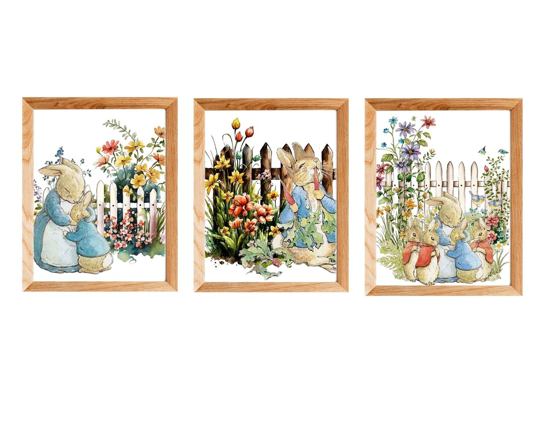 Printed, Beatrix Potter "peter Rabbit and Friends in the Garden" #3 ...