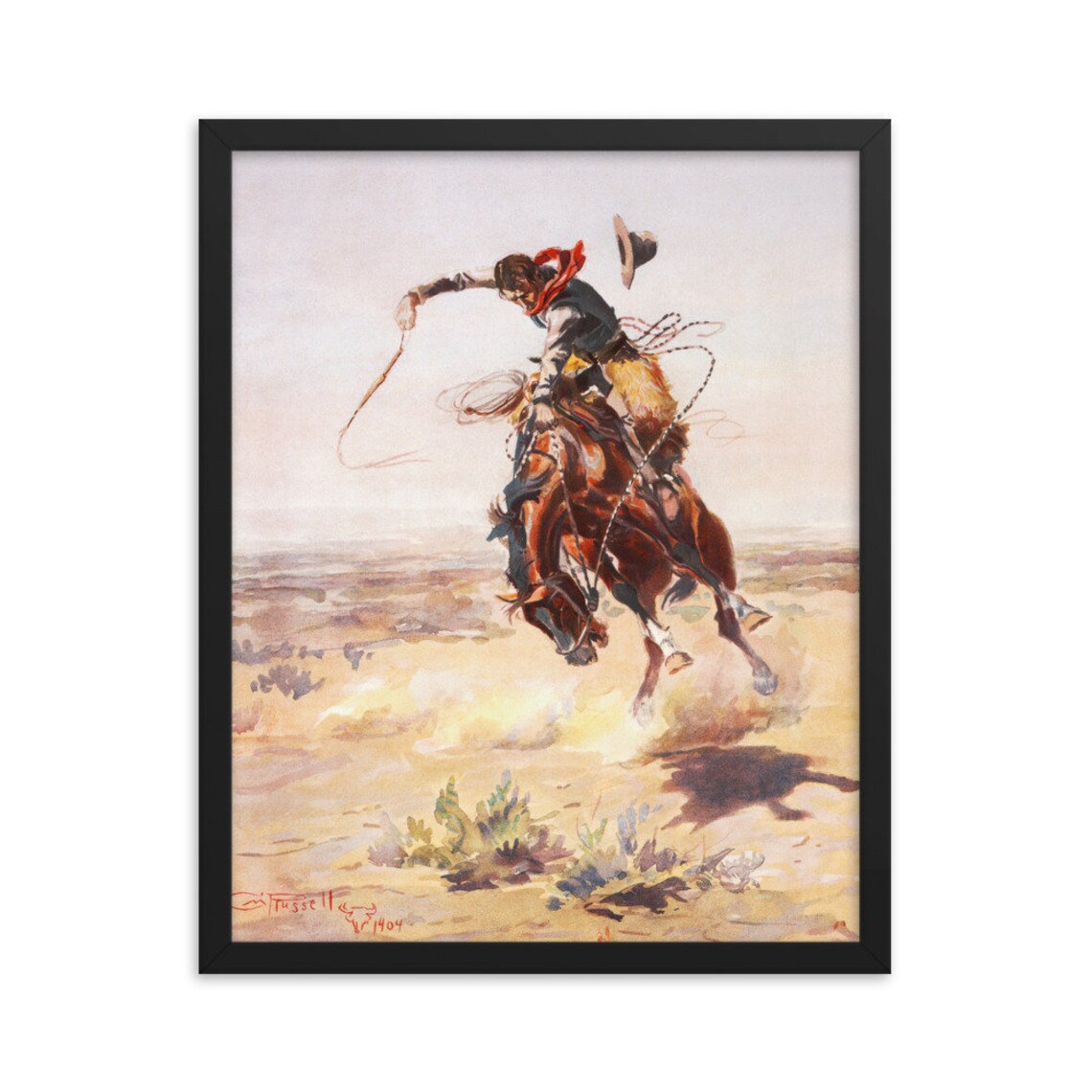 Charles Marion Russell Western Art A Bad Hoss | Etsy