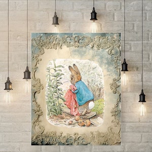 Set of 6 Beatrix Potter "peter Rabbit" Antique Background Giclee Art ...