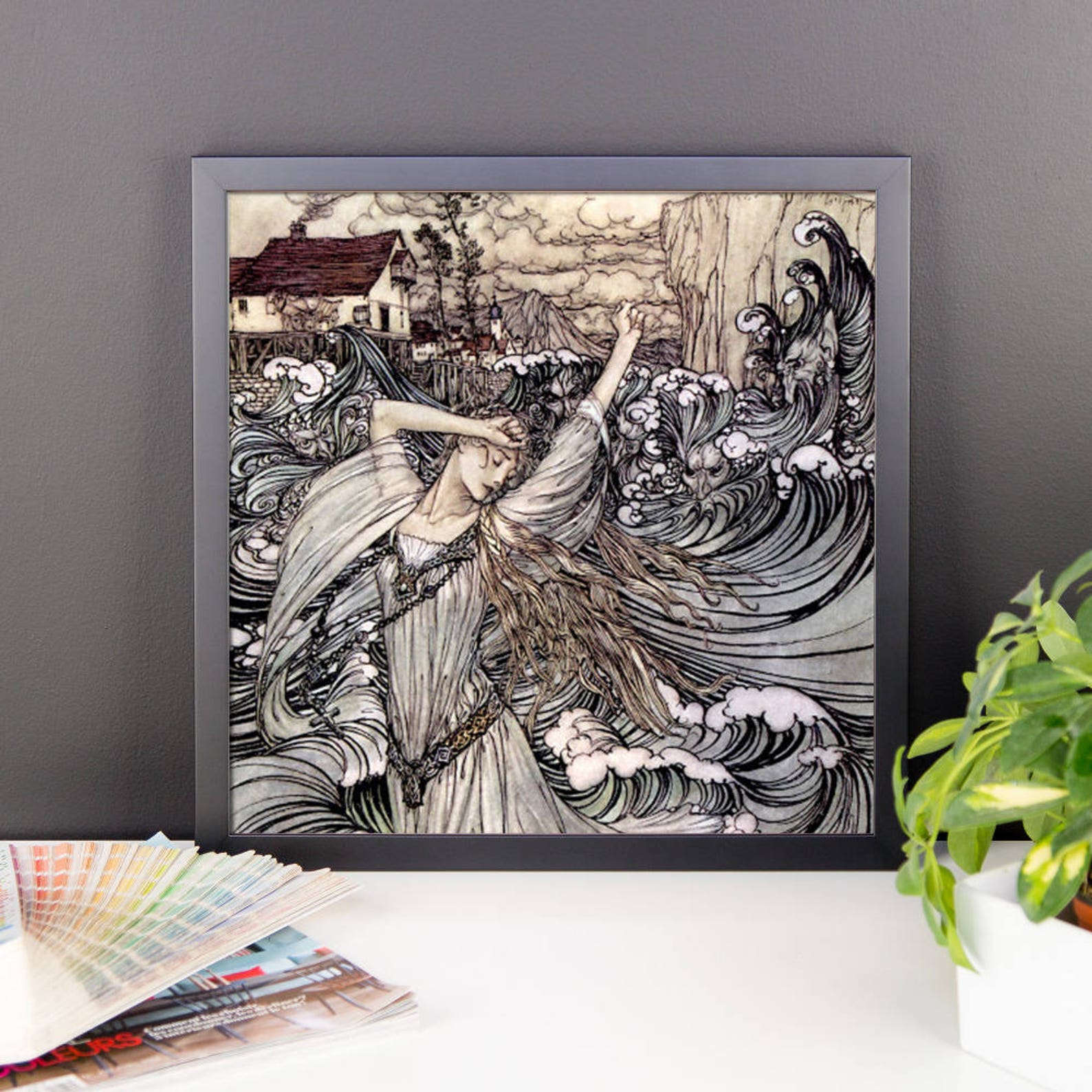 Arthur Rackham Reproduction Mermaid Undine Framed Art Print - Etsy