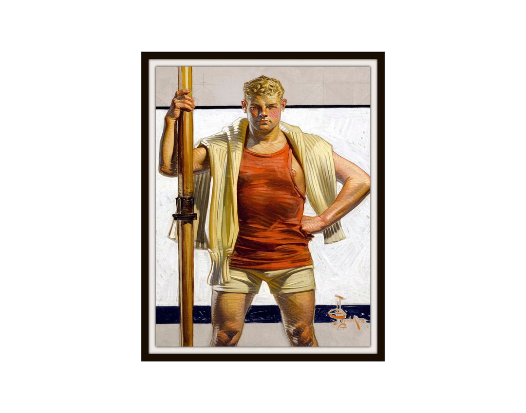 J.C. Leyendecker The Champion Rower Magazine Art Reproduktion Giclée ...