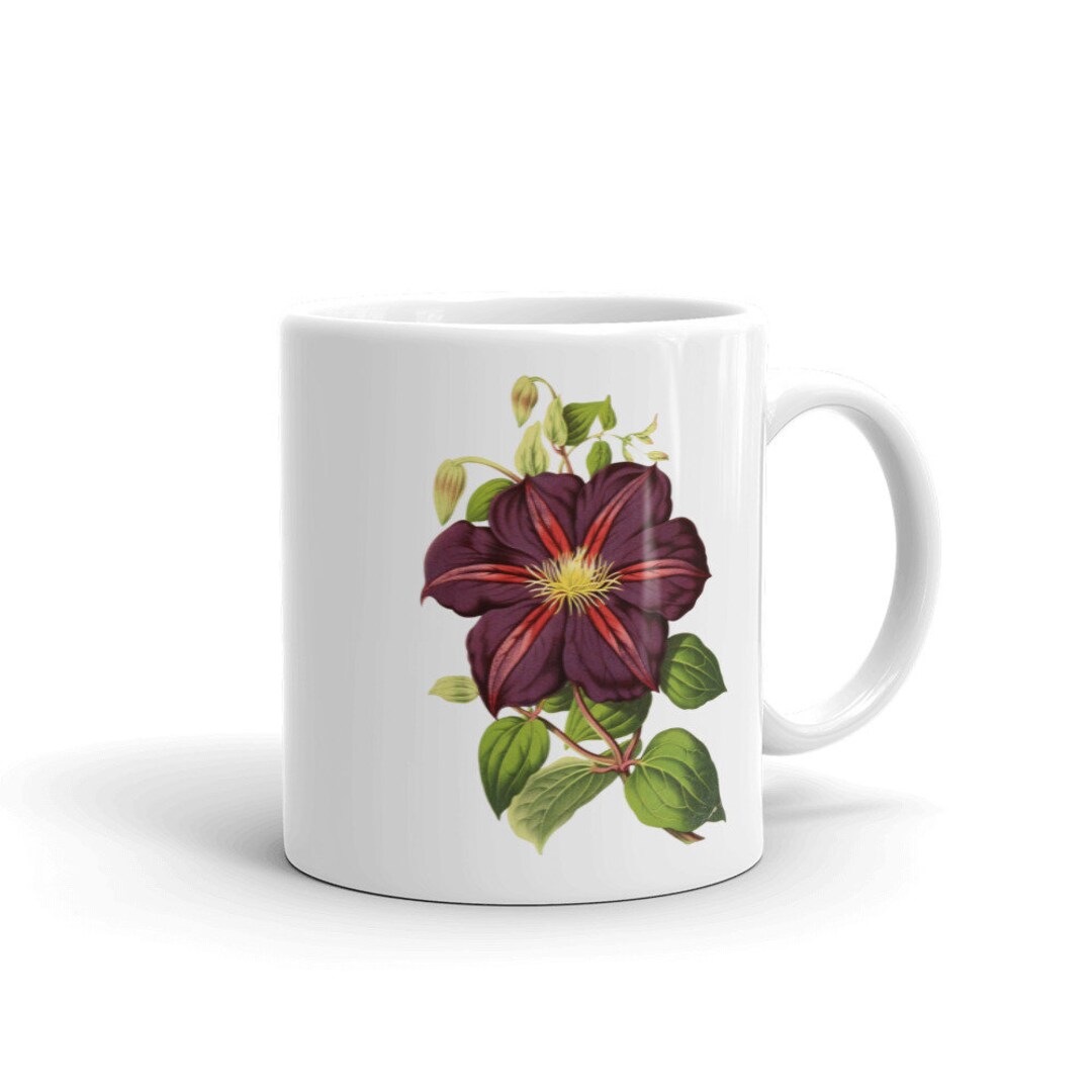 Vintage Botanical Flowers Art Illustration Mug, Botanical Flowers ...