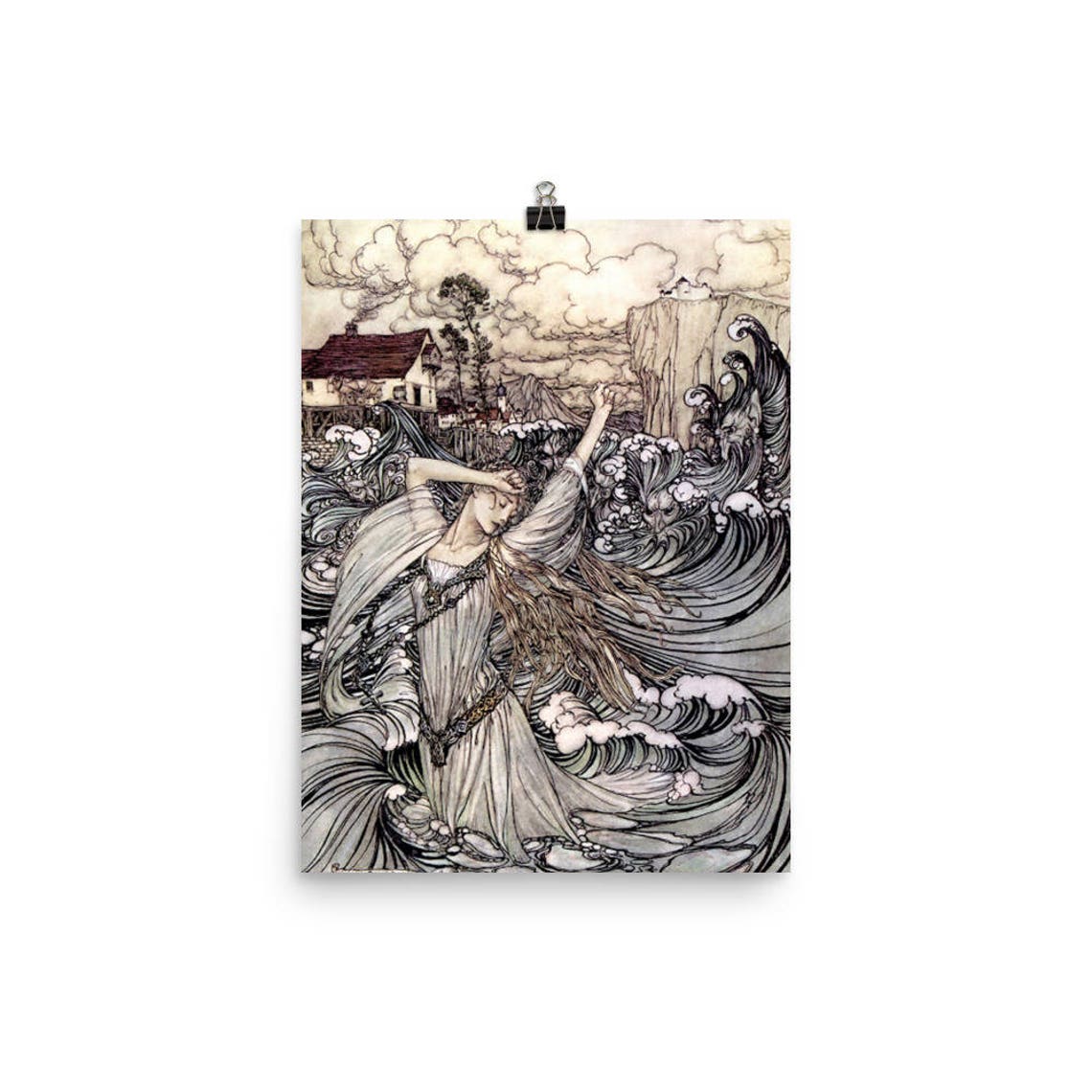 Arthur Rackham Reproduction Mermaid Undine Photo Paper Poster | Etsy