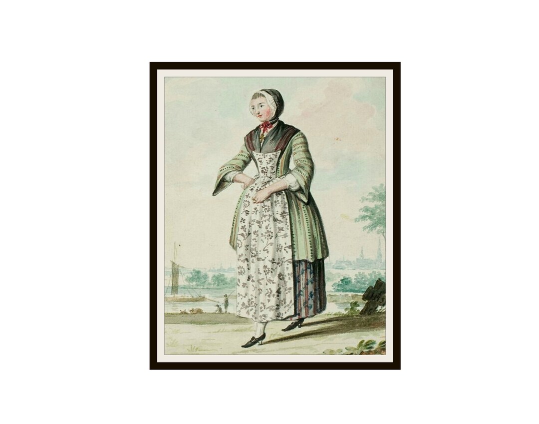18th Century Woman's Costume Art Print Reproduction Giclee Print ...