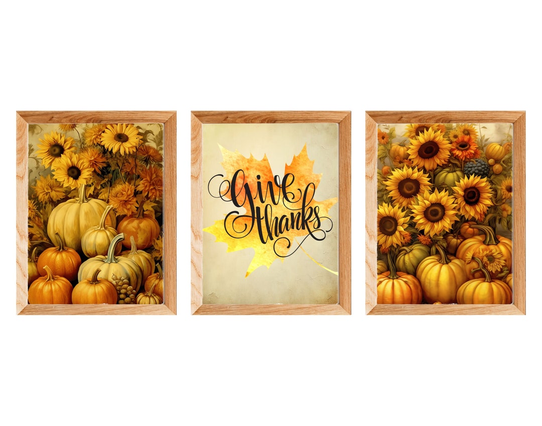 Set of 3 "sunlit Harvest Trio" Art Print Unframed Posters, 8 X 10 or 11 ...