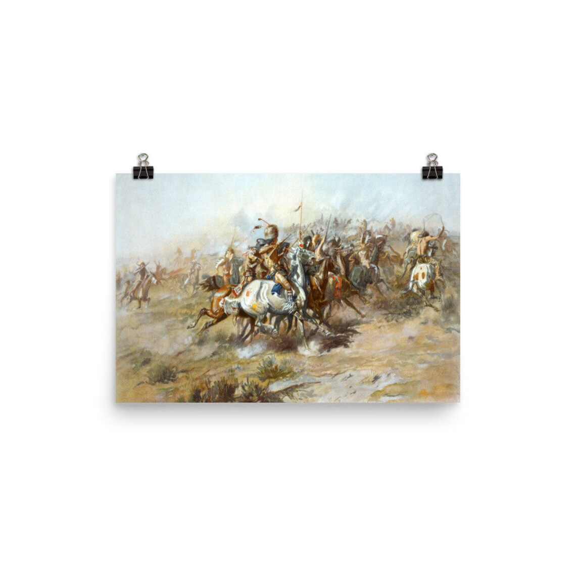 Charles Marion Russell "custer Fight" "battle of Little Big Horn" Art ...