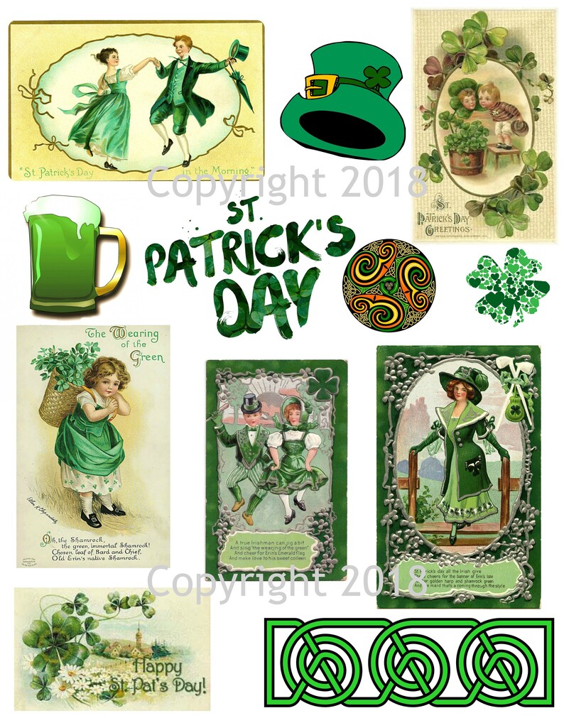 Printed 5 Sheet Bundle Saint Patrick's Day Images Collage - Etsy