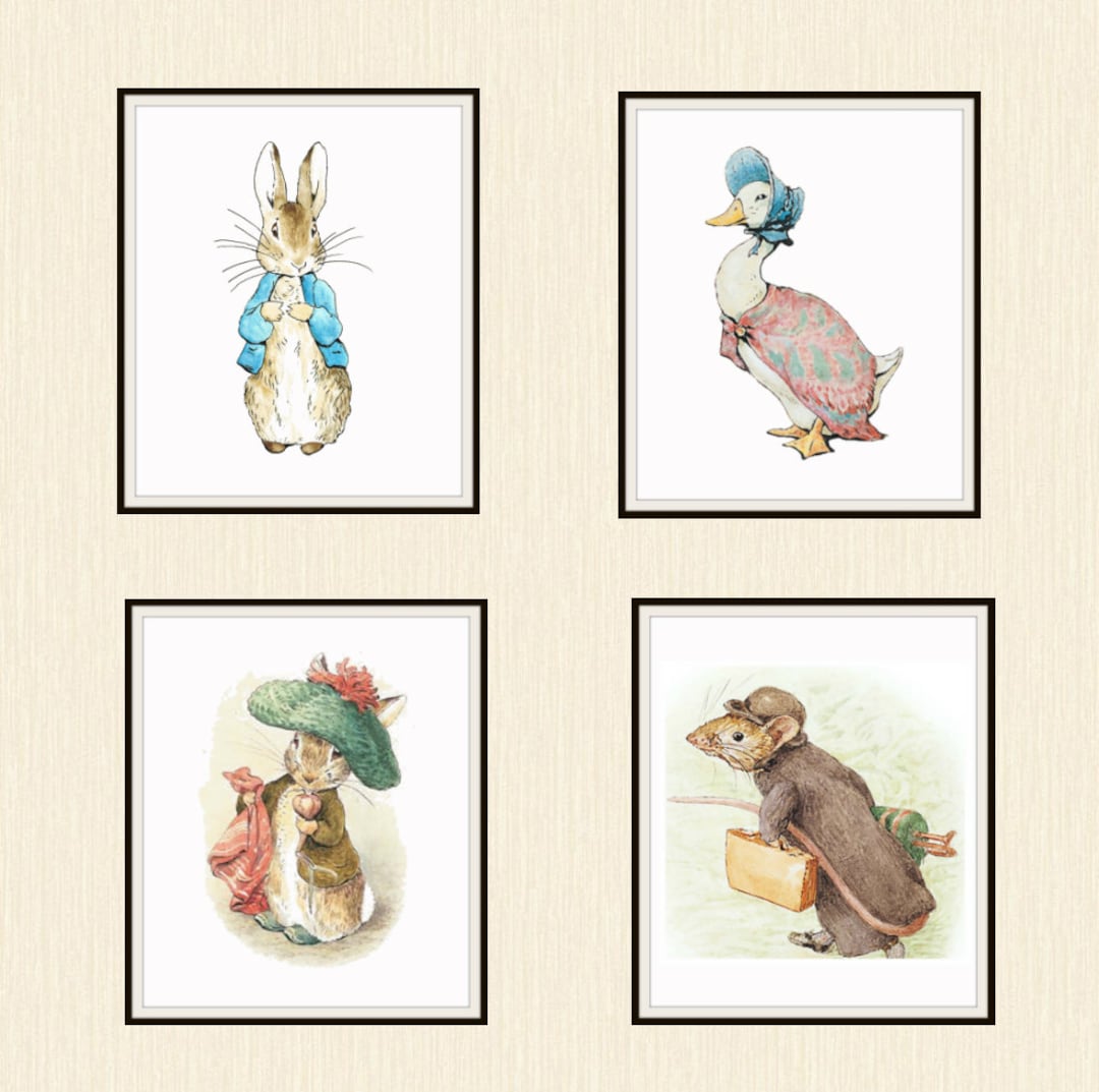 Printed Vintage Victorian Beatrix Potter Peter Rabbit and Friends Baby ...