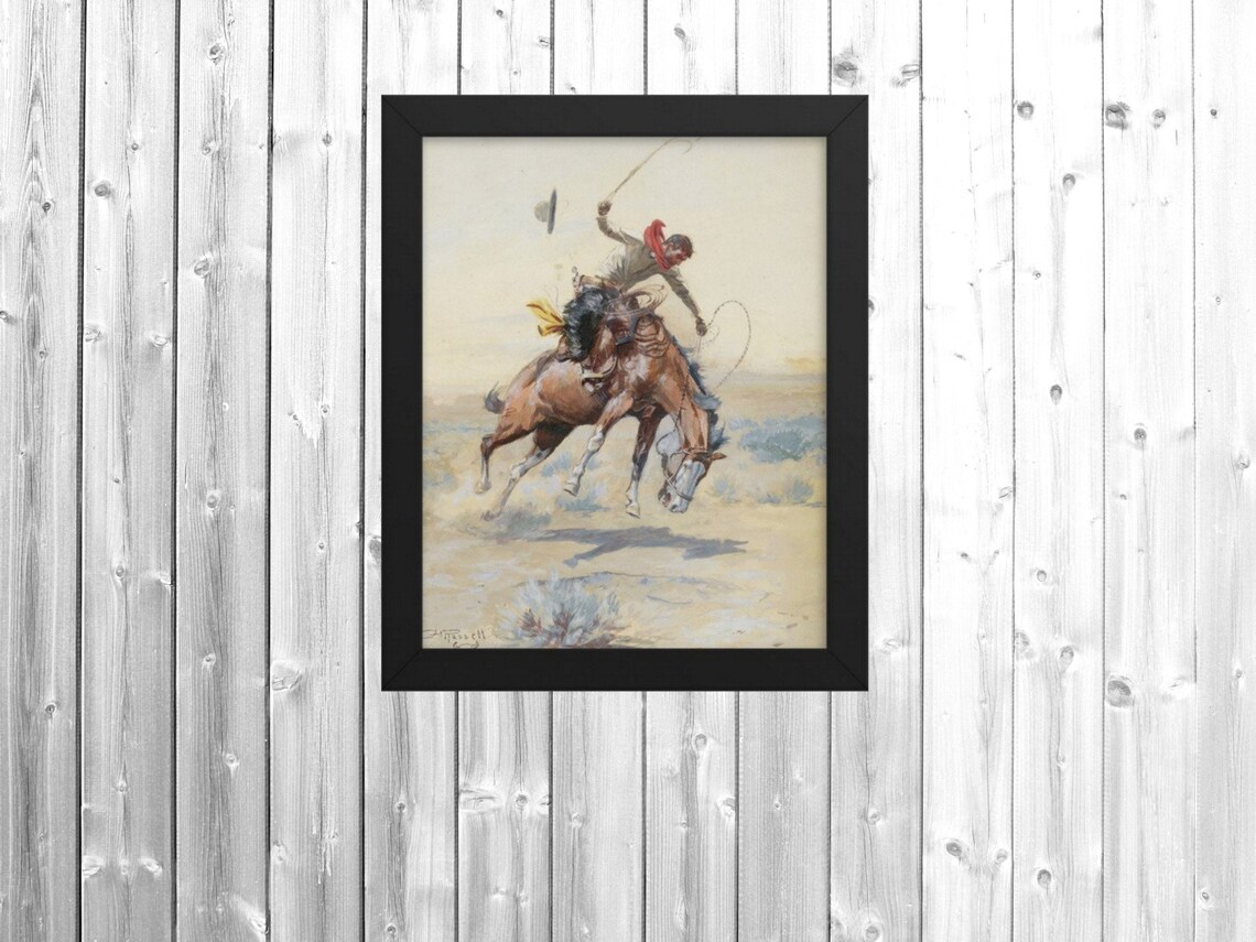 Charles Marion Russell Western Art the Bucker - Etsy