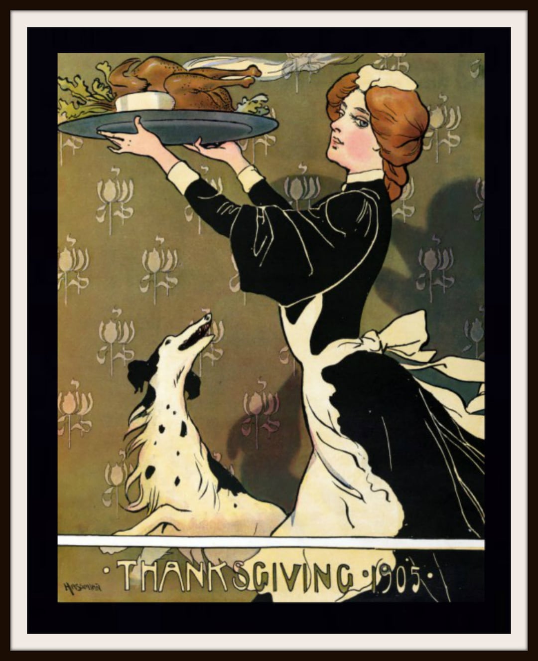 Printed Vintage Thanksgiving Poster Art Image Reproduction, Printed ...