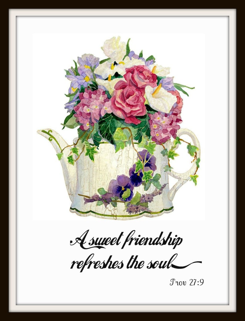 Vintage Art Print a Sweet Friendship Wall Decor - Etsy