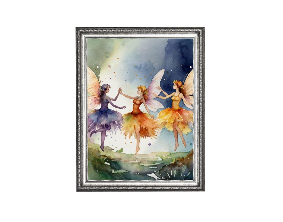 Printed "dancing Fairies #1", Fantasy Art Print, Museum Quality Giclee ...