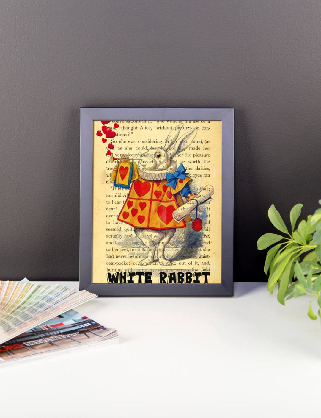 Alice in Wonderland White Rabbit John Tenniel Art Print Framed Poster ...