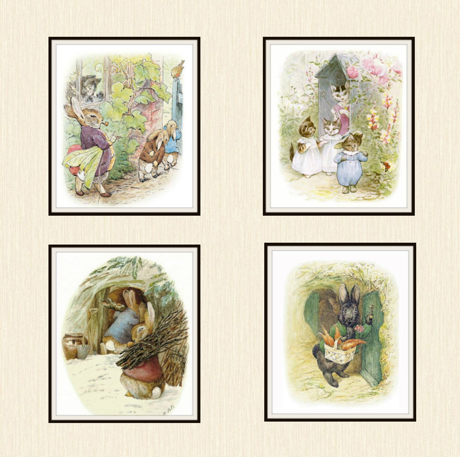 Printed Vintage Victorian Beatrix Potter Peter Rabbit and - Etsy