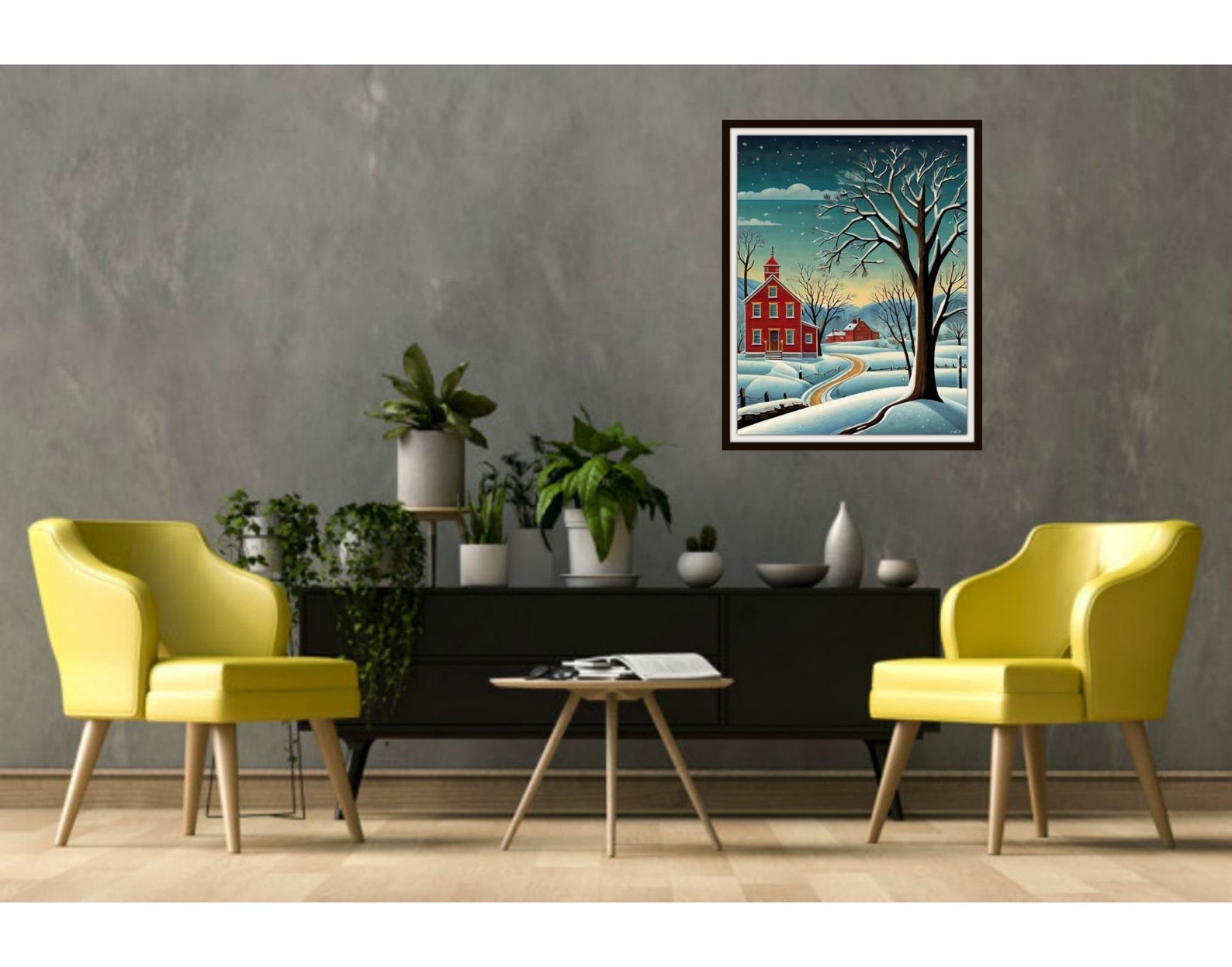 Printed Americana "colonial Winter", American Folk Art, Museum Quality ...
