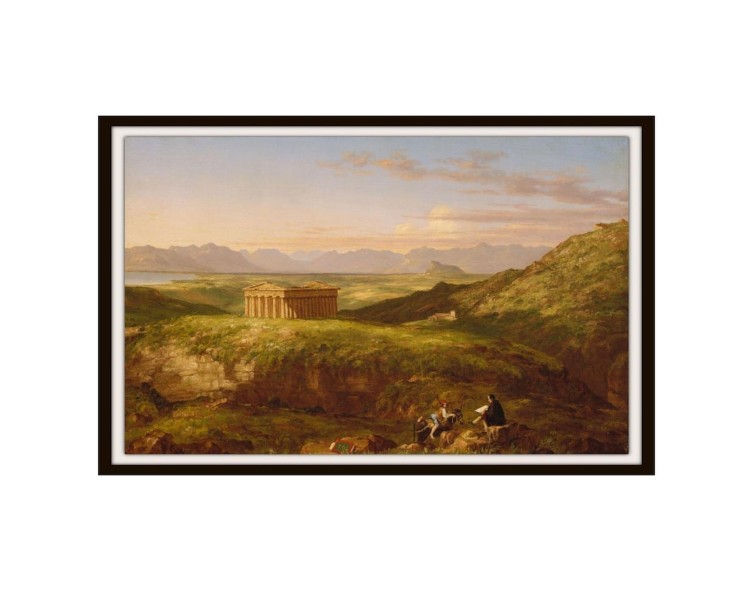 Vintage Thomas Cole "the Temple of Segesta " Art Print , Fine Art ...