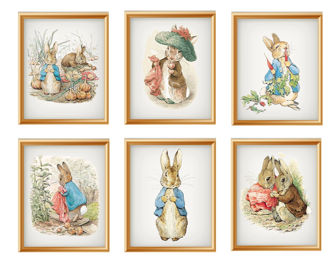 Set of 6 Beatrix Potter " Peter Rabbit" Giclee Art Print Reproductions ...