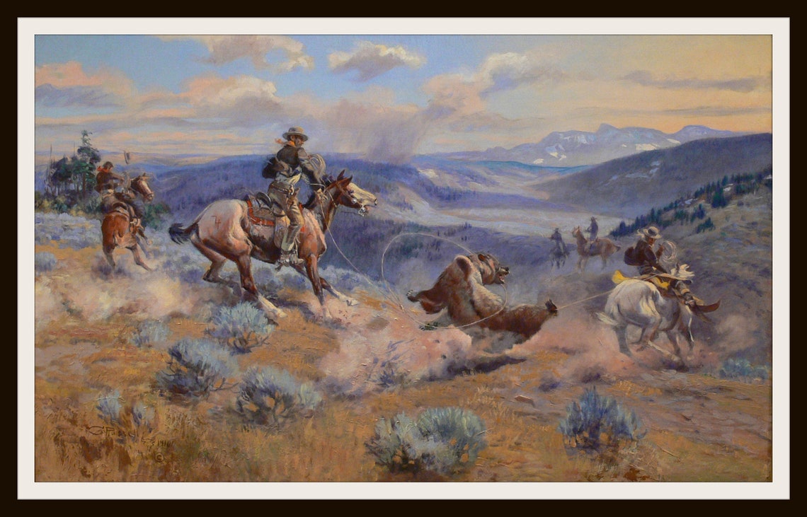 Charles Marion Russell "loops and Swift Horses" Roundup Art ...