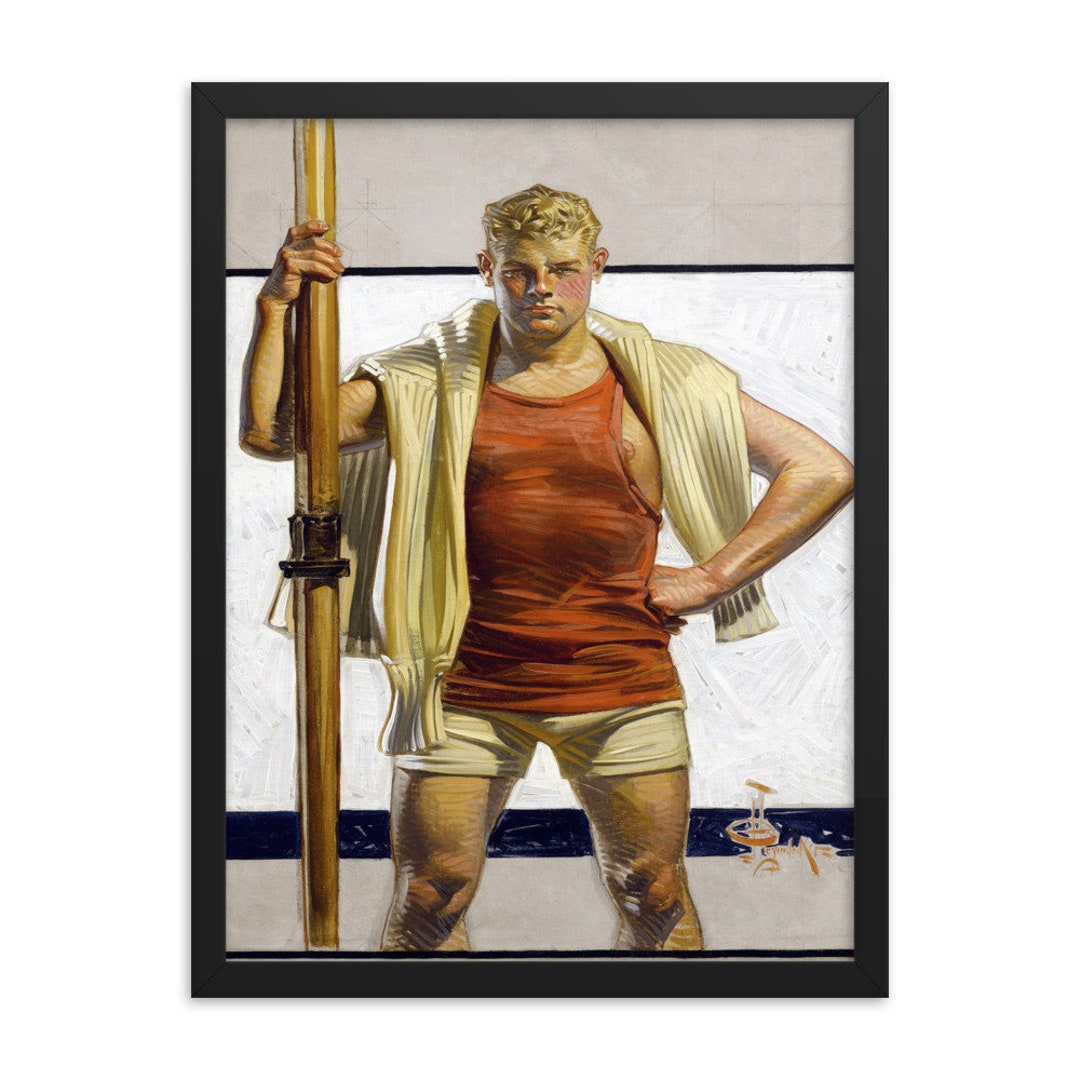 J C Leyendecker "the Champion Rower" Reproduction Art Print Poster ...