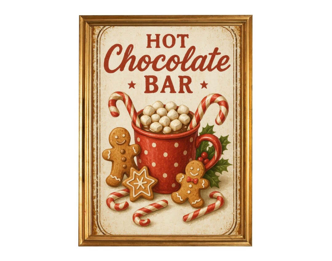 Printed Rustic Christmas Farmhouse Sign Poster Print 2 | Vintage ...