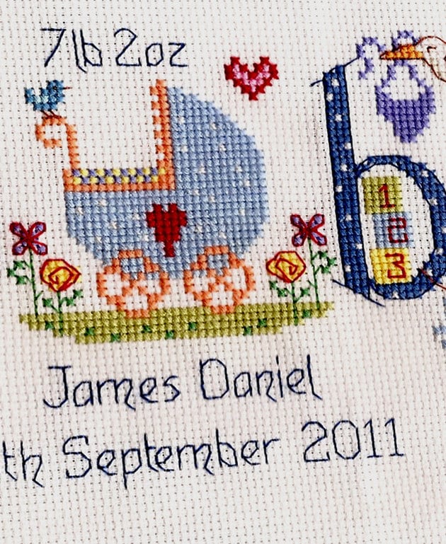 Baby BOY Customisable Cross Stitch Printed PATTERN or KIT | Etsy