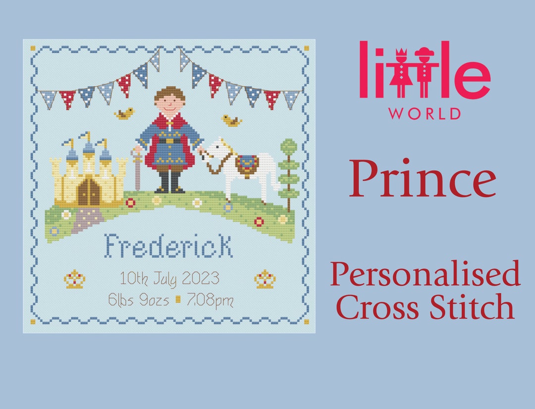 Prince PDF CHART Cross Stitch Digital Download Personalised Children's ...