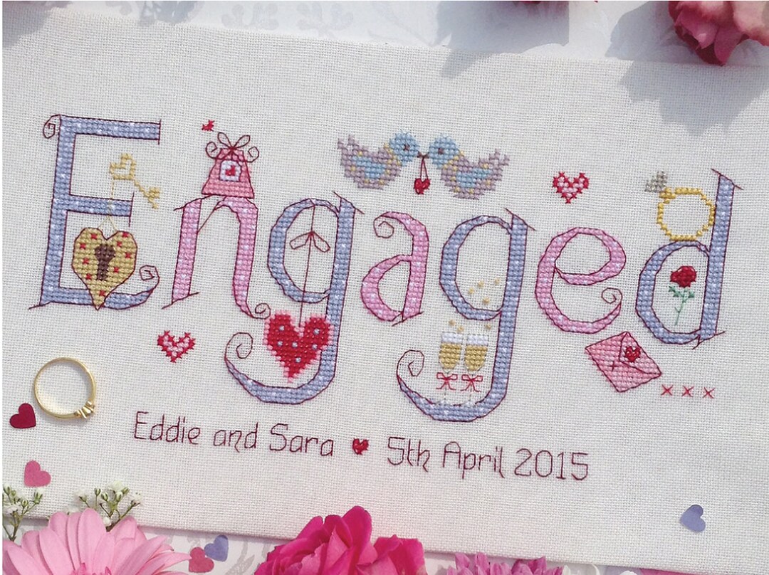 Engaged - Customisable Cross Stitch Chart - Digital Format PDF Pattern ...