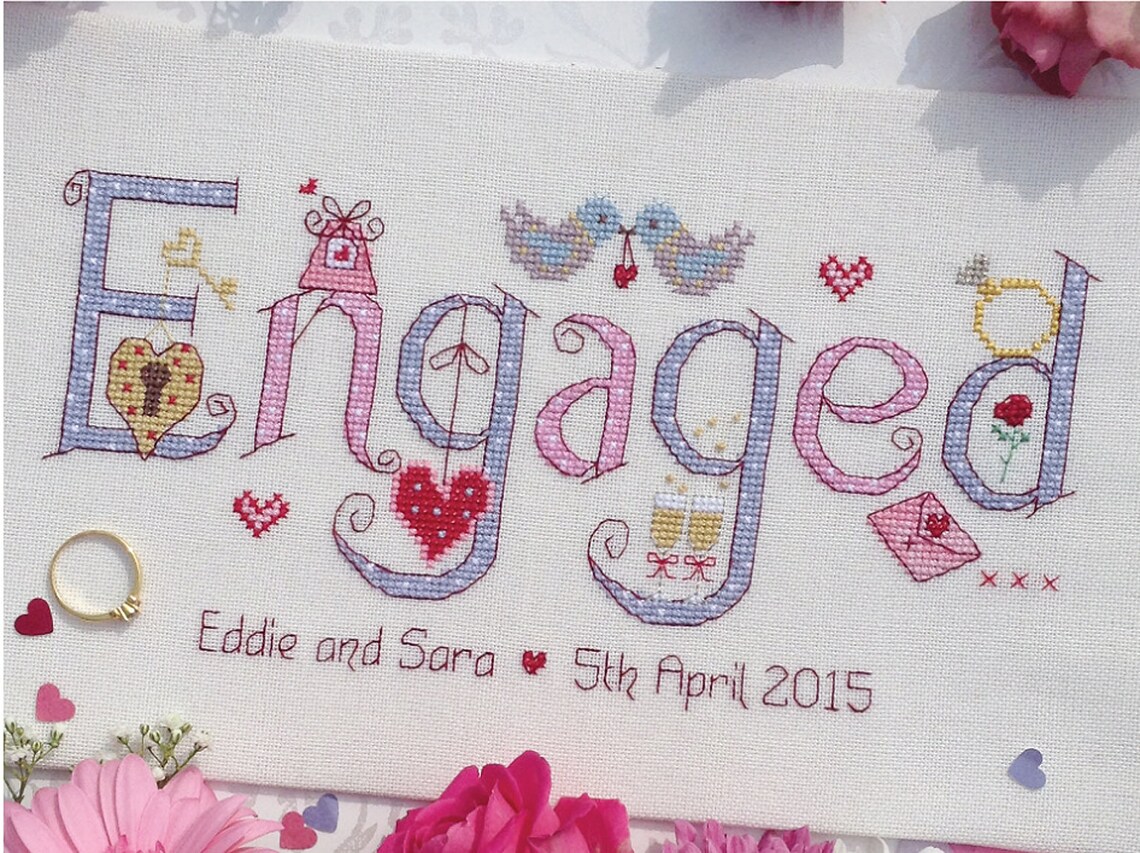 Engaged Customisable Cross Stitch Chart Digital Format PDF - Etsy Canada