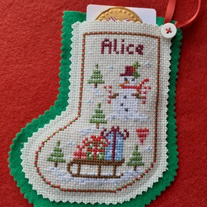 Mini Christmas Stocking Chart Kit Pattern Cross Stitch - Etsy