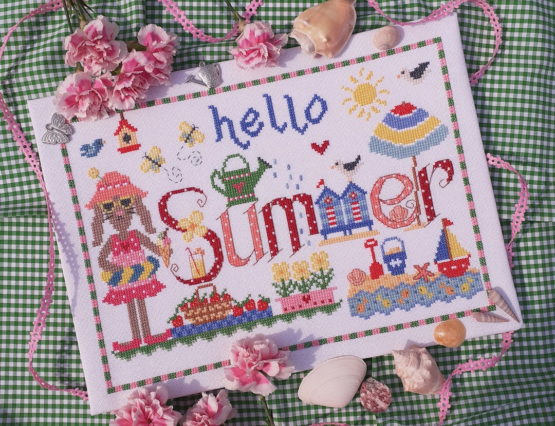 Hello Summer - Cross Stitch Digital Format PDF Pattern - Etsy