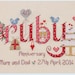 Ruby 40th Wedding Anniversary Customisable Cross Stitch Chart - Digital ...