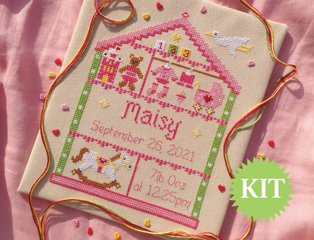 Little Girl Nursery Cross Stitch Printed PATTERN or KIT - Etsy UK
