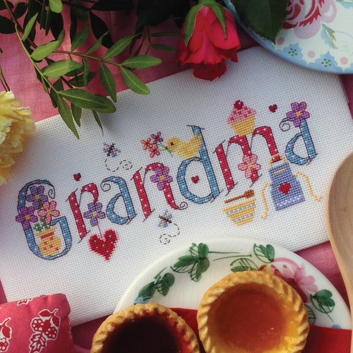 GRANDMA Customisable Cross Stitch Chart Digital Format PDF - Etsy